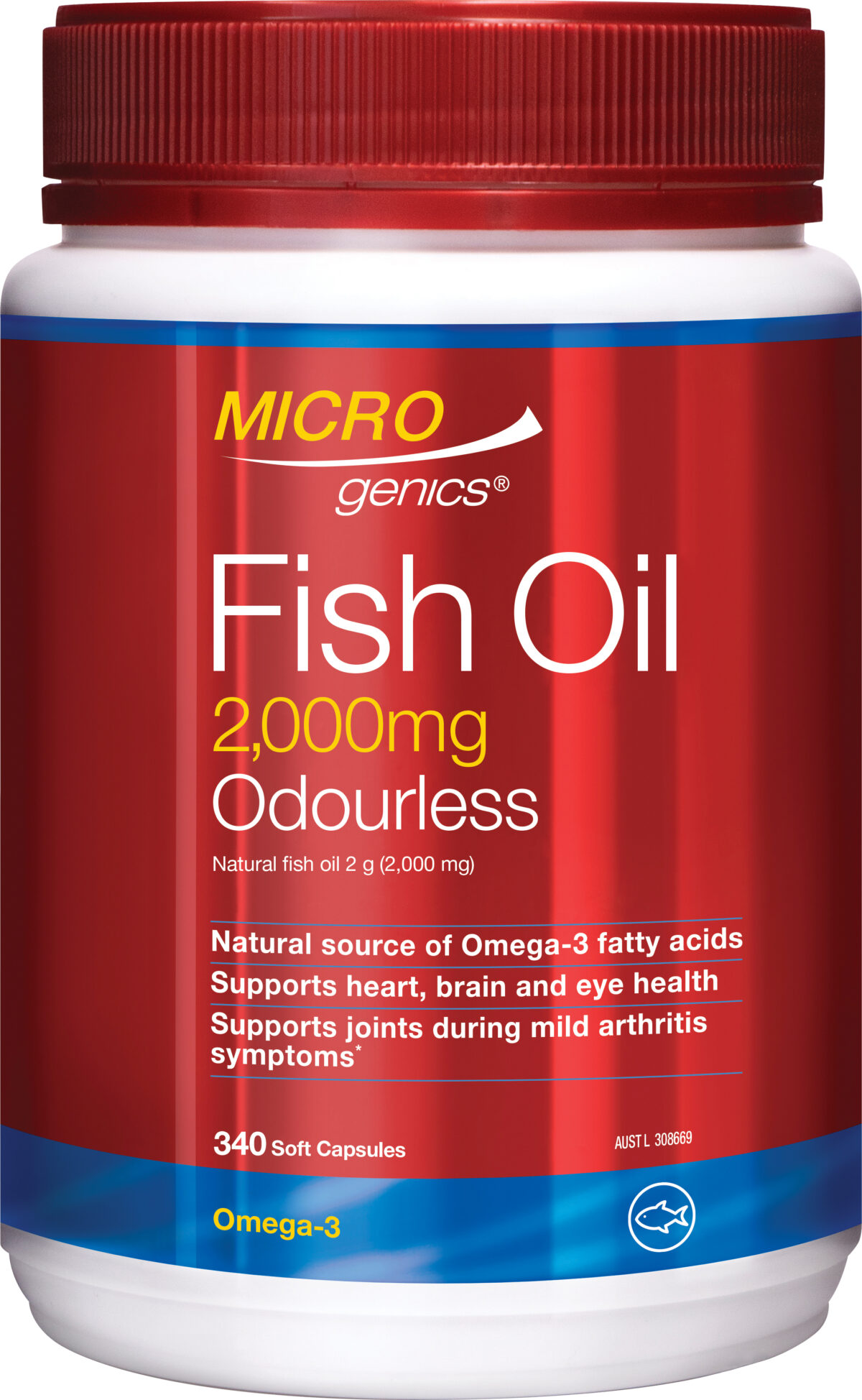 Microgenics Fish Oil 2,000mg Odourless 340 Capsules – Microgenics